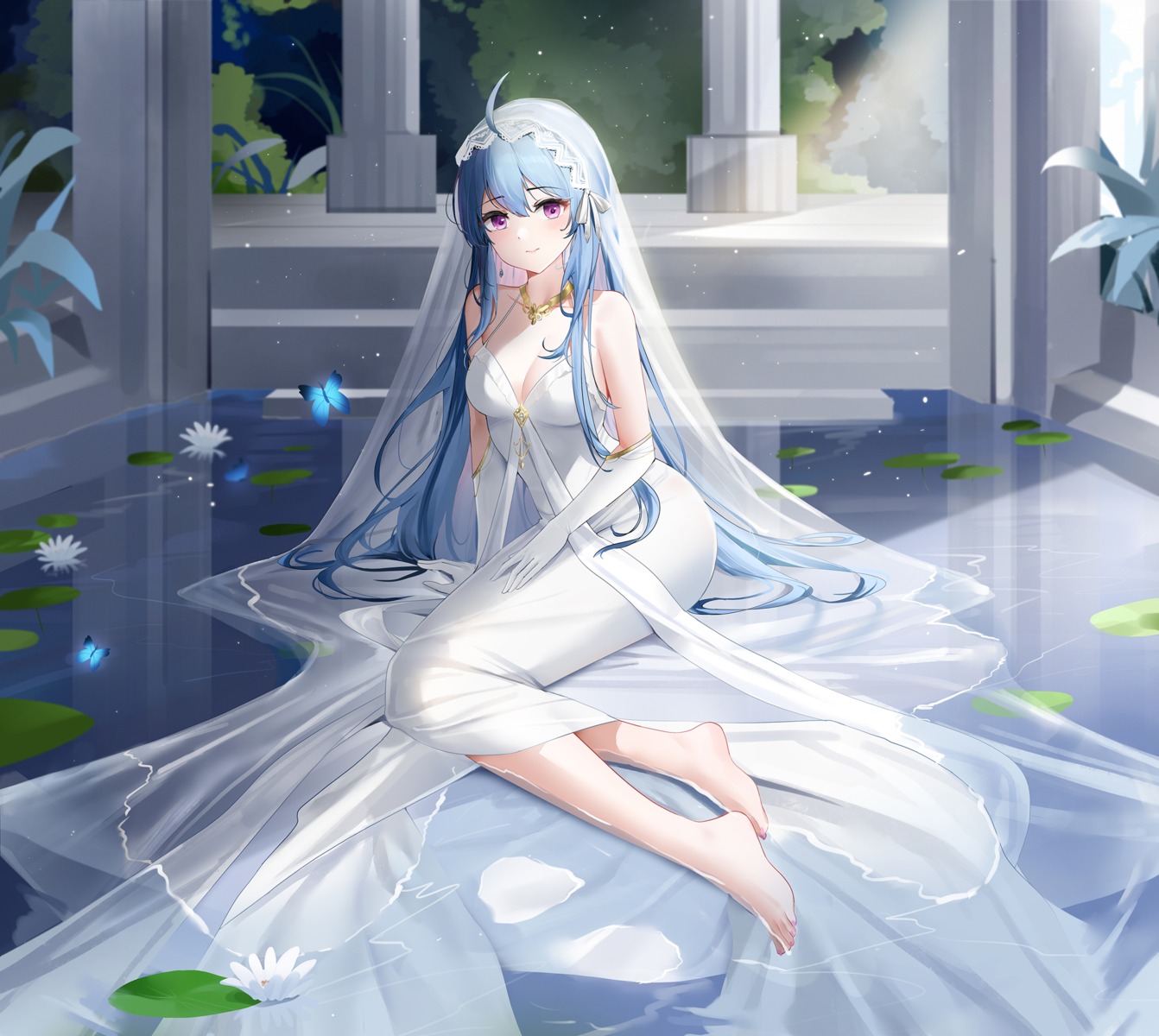 Qing Wu Azur Lane Helena Azur Lane Dress Wedding Dress Wet 1018224 Yandere